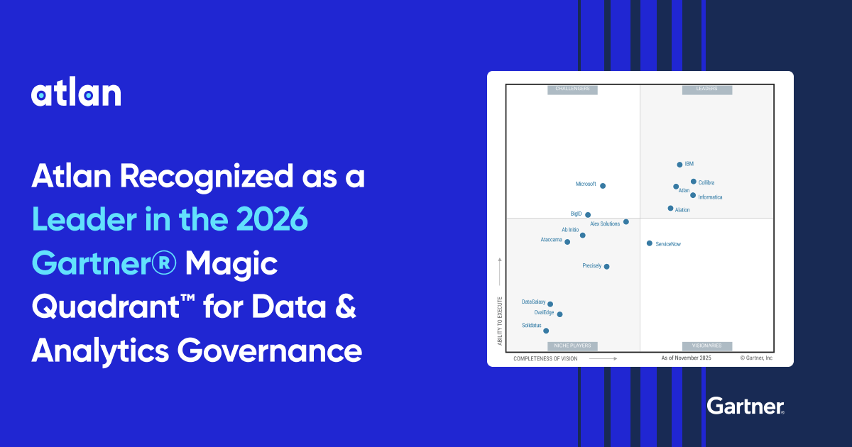 Atlan Named a Leader in the 2026 Gartner® Magic Quadrant™ for D&A Governance Platforms